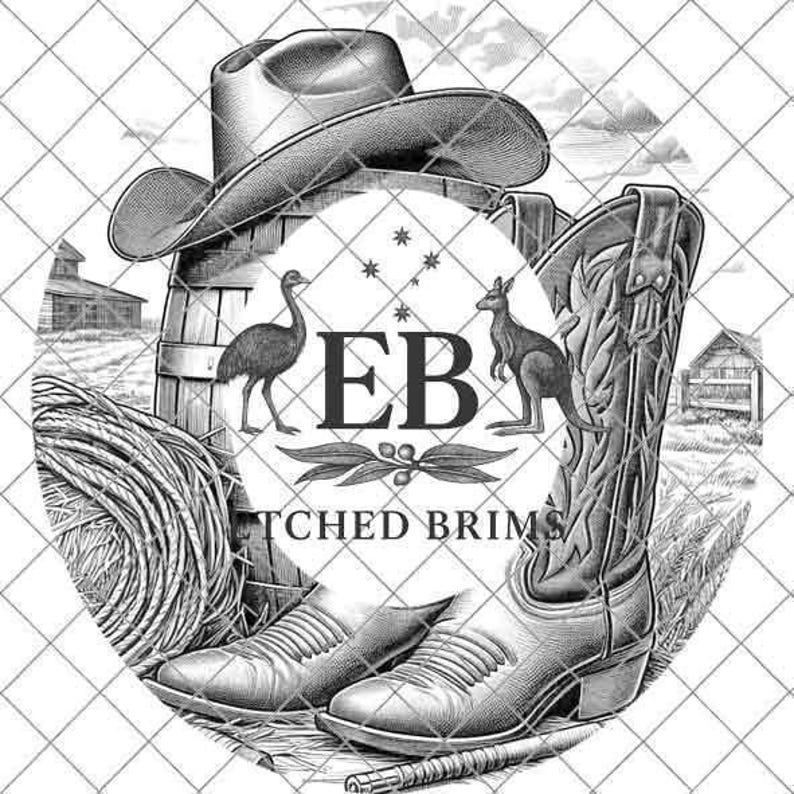 Cowboy Boots 3 Hat Engraving, Western Brim PNG Template, Digital Laser ...