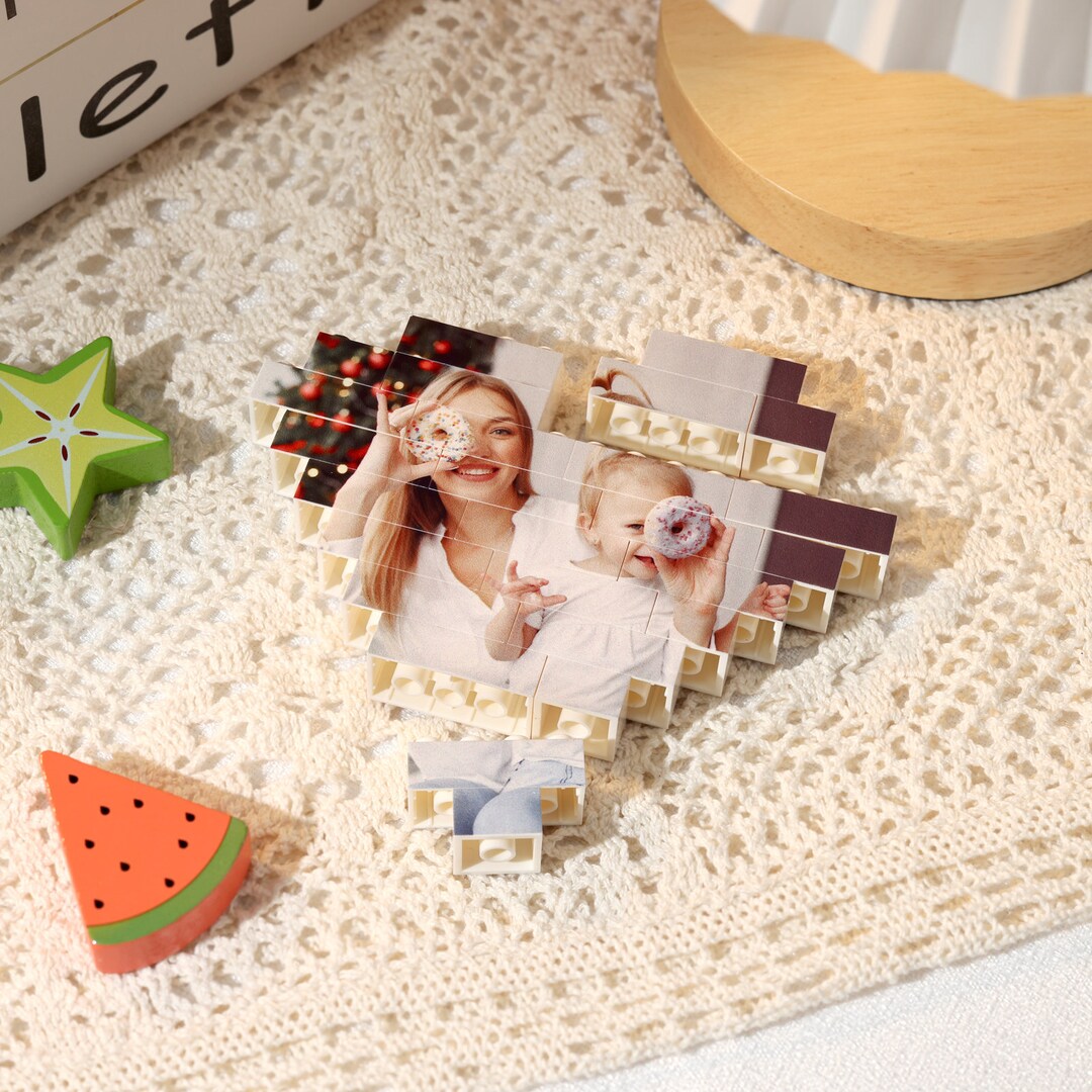 Heart Shaped Brick Photo Puzzle Custom Family/ Lovers/ Friends Portrait Keepsake Love Brick ...