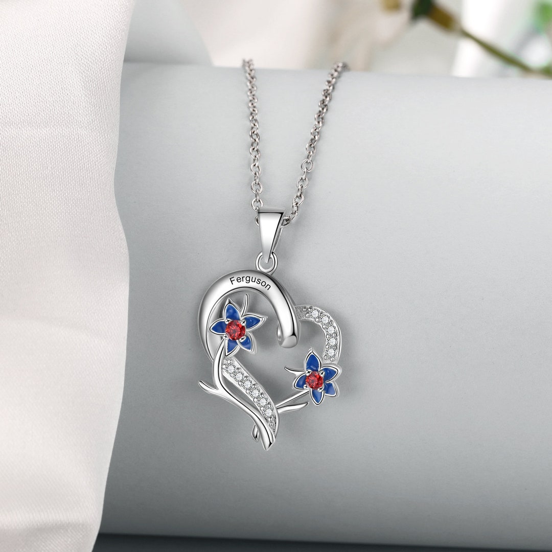 July Birth Flower Necklace Birthday Gift for Her Custom - Etsy