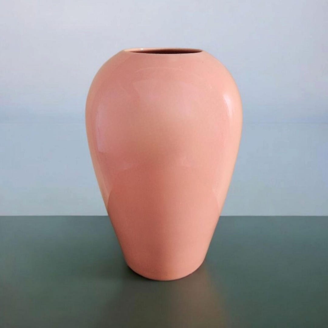 Vintage Large Peach Vase for Flowers - Etsy
