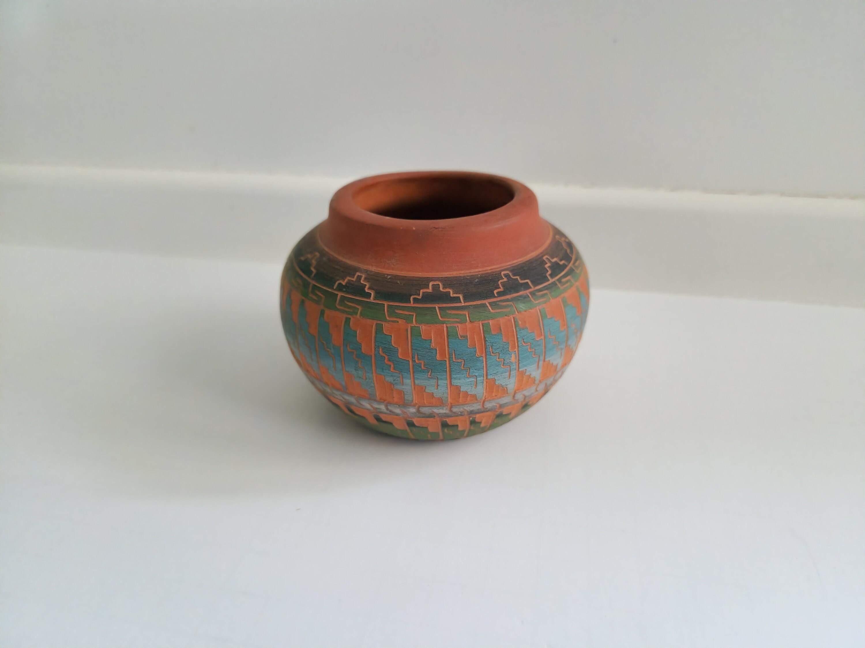Navajo Small Terracotta Pottery Vase, Signed Tom, Vintage 1994 - Etsy