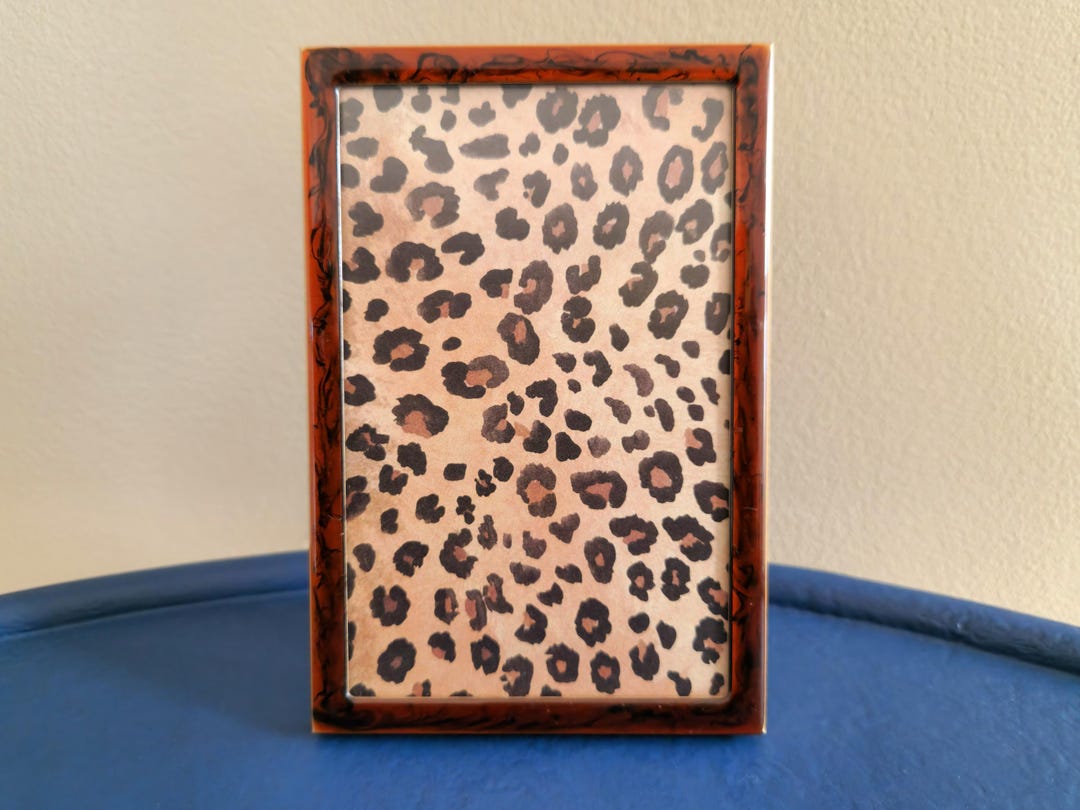 Vintage MCM Lucite Acrylic Picture Frame 4x6 Amber Faux Tortoise Shell - Etsy