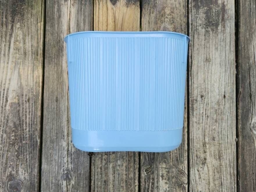 Retro Blue Rubbermaid Wastebasket, Vintage Blue Trashcan, Blue Ribbed ...