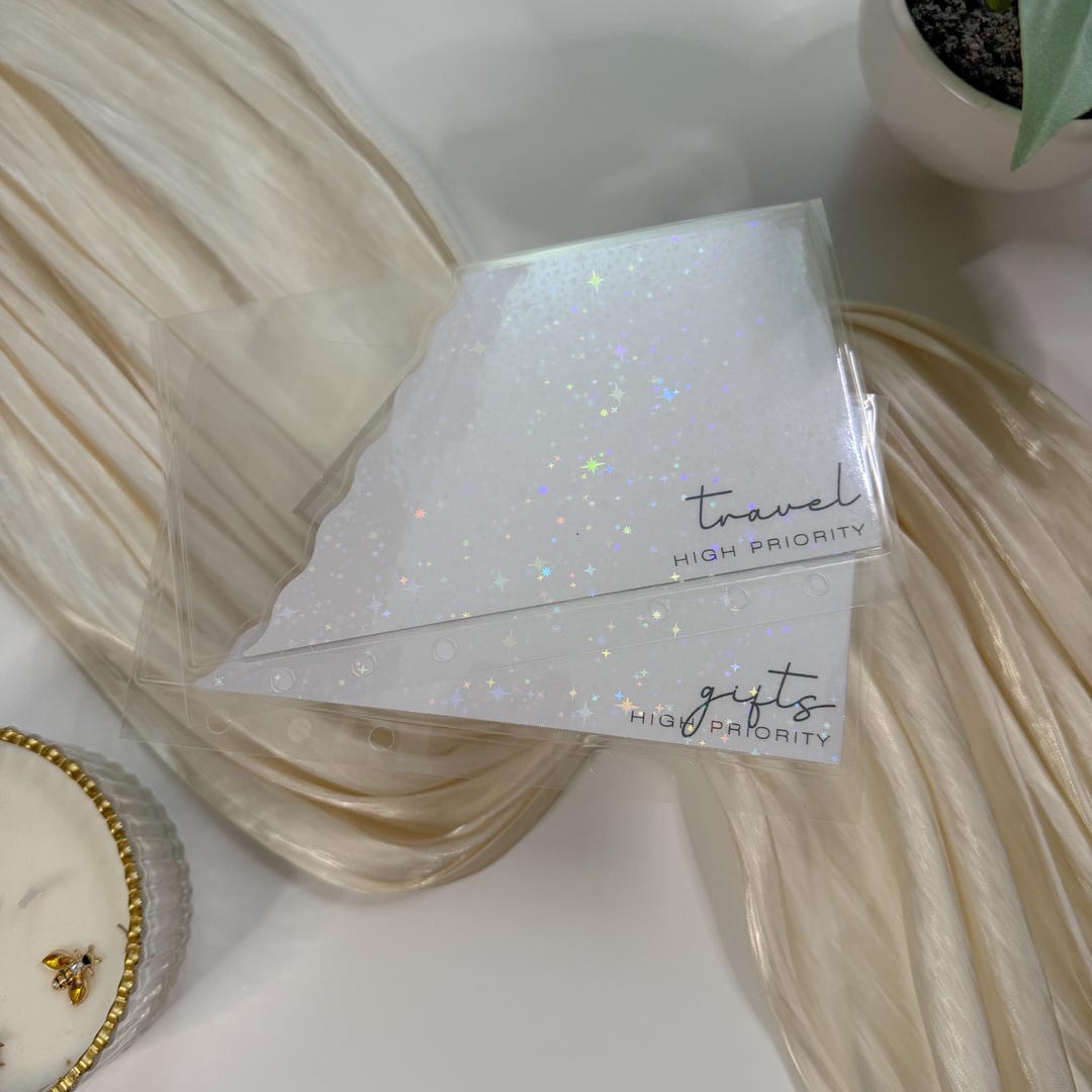 Double Lines Sparkly Scalloped Edge Cash Envelopes - Etsy