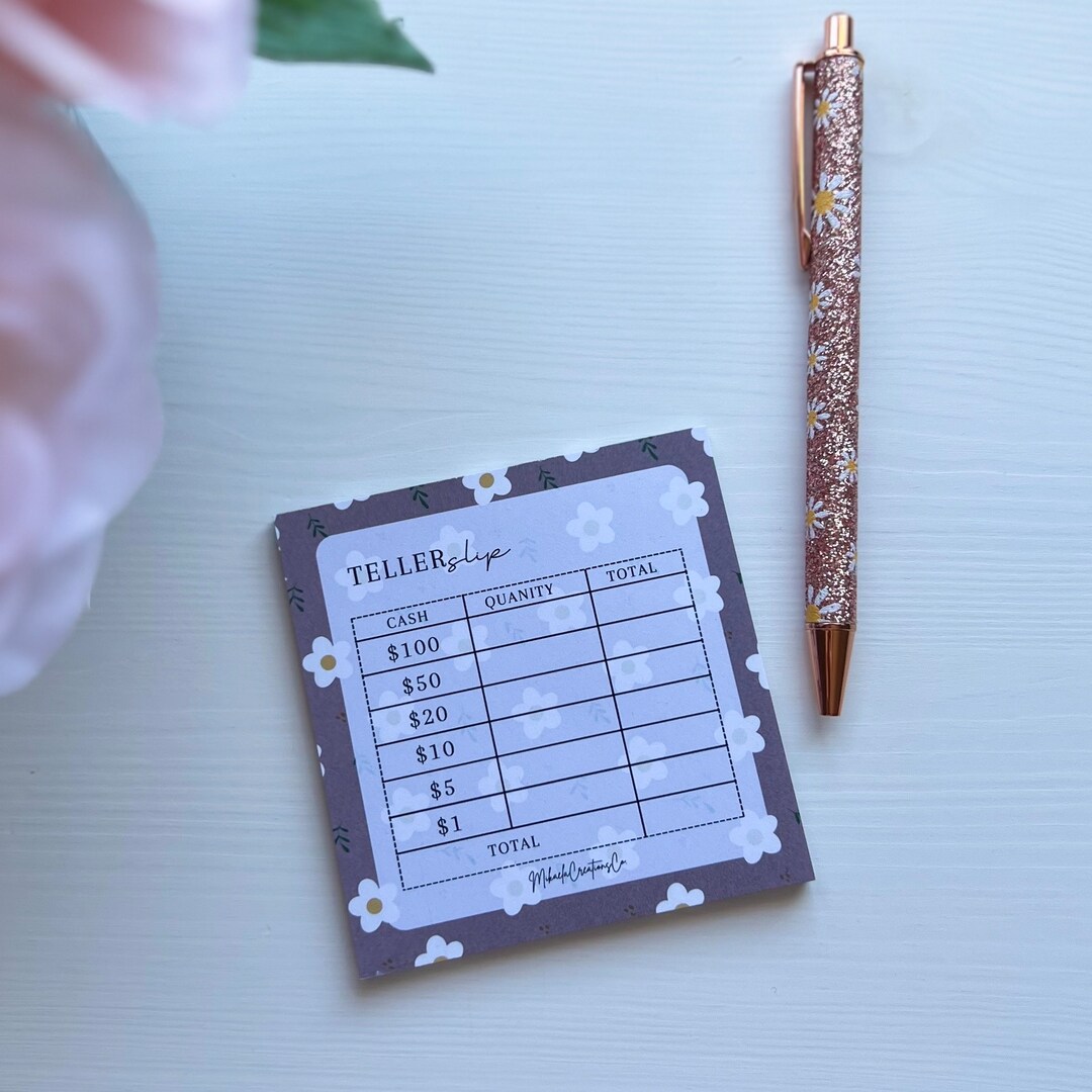 Teller Slip Note Pad 25 Pages - Etsy