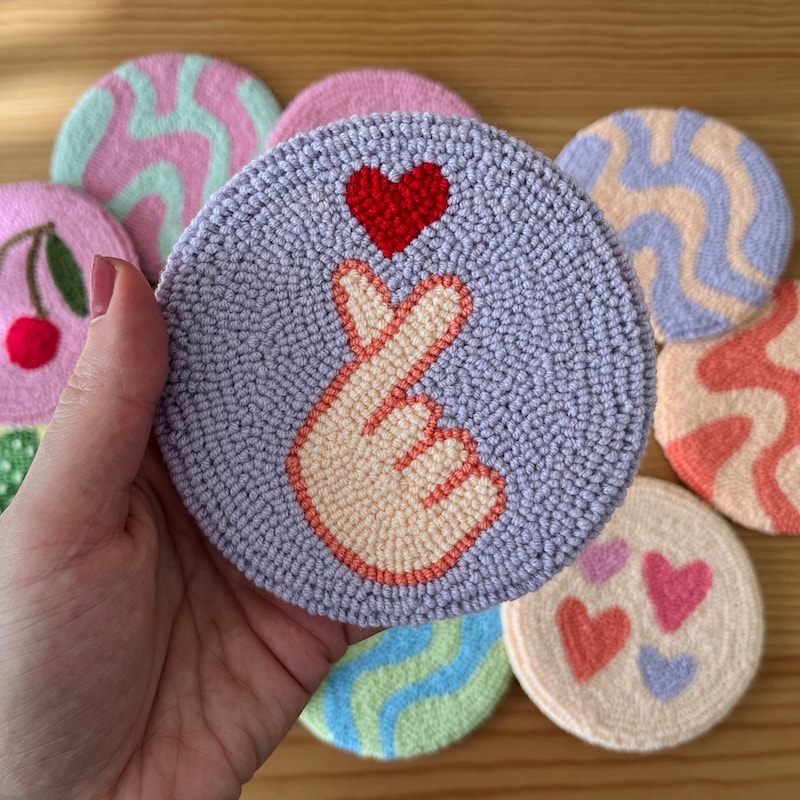 Punch Needle Coaster - Etsy