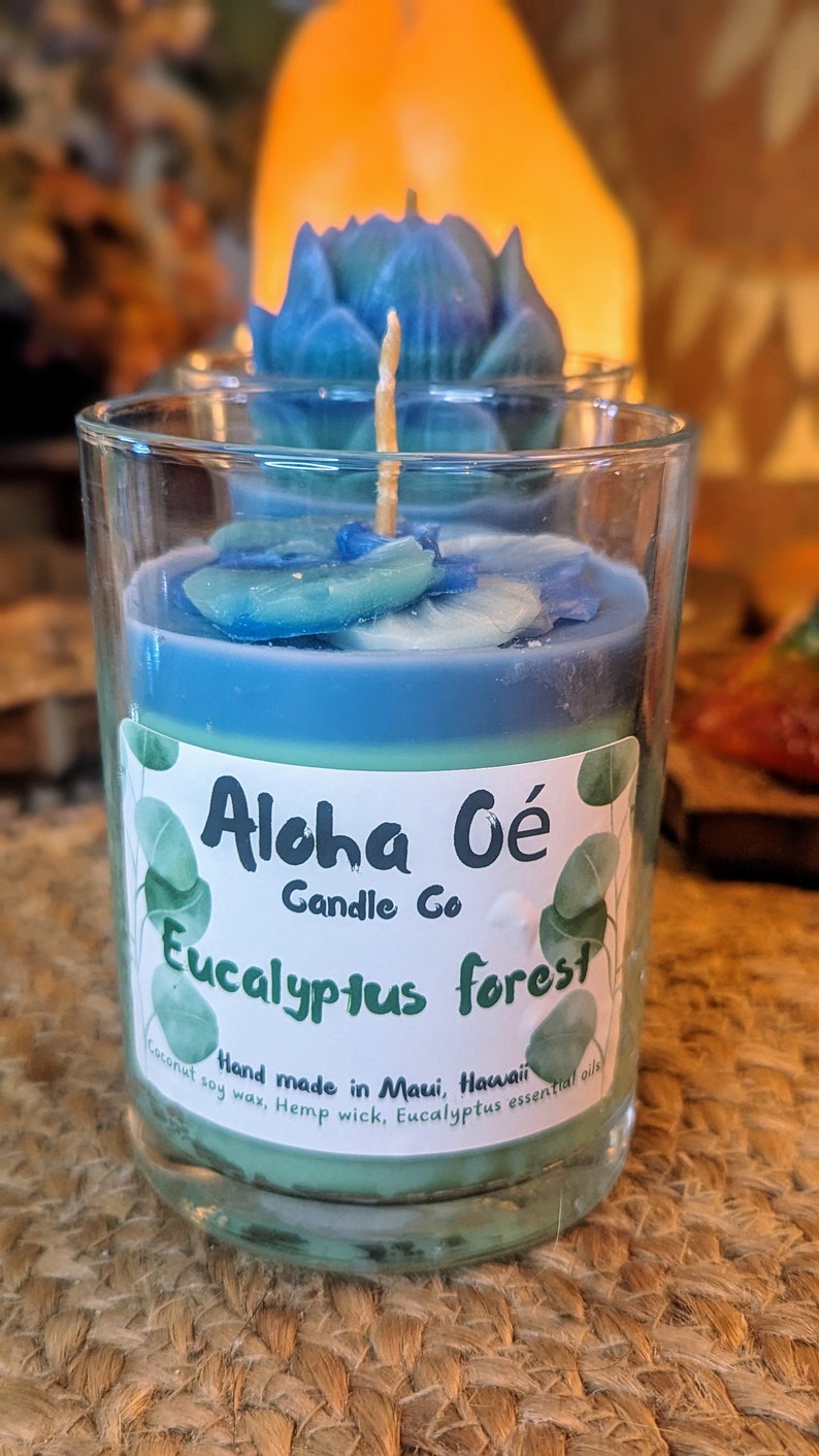 Maui Eucalyptus Forest Candle: Coconut Wax, Hemp Wick, Handmade - Etsy