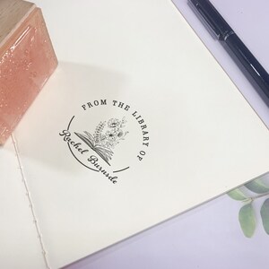 Personalized Library Stamp Ex Libris Bookplate Stamp Custom Library ...