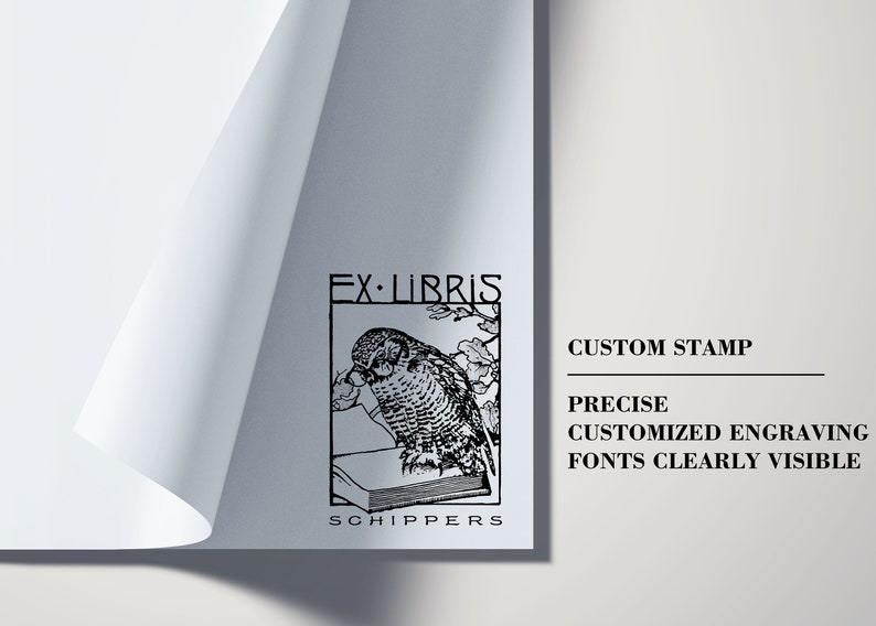 OWL STAMP EXLIBRIS Ex Libris Stamp Exlibris Stamp Exlibris - Etsy