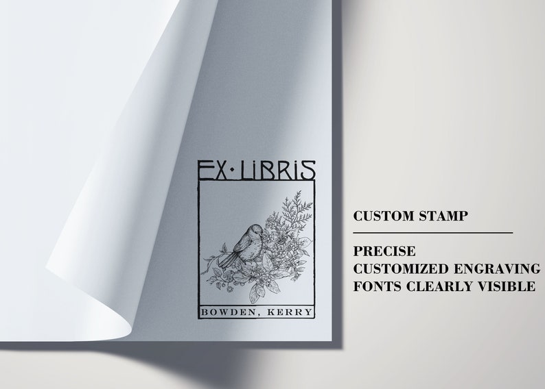 EXLIBRISBIRD FLOWER Ex Libris Stamp Exlibris Stamp - Etsy