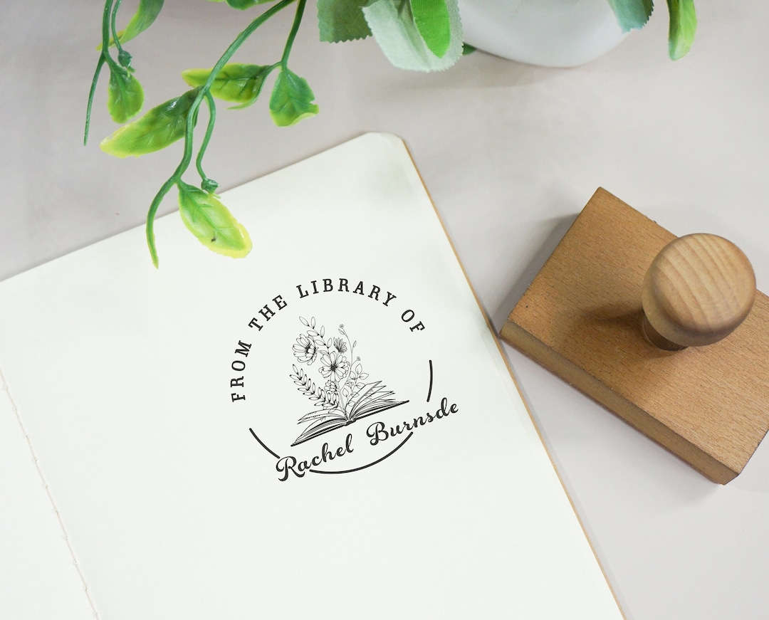 Personalized Library Stamp Ex Libris Bookplate Stamp Custom Library ...