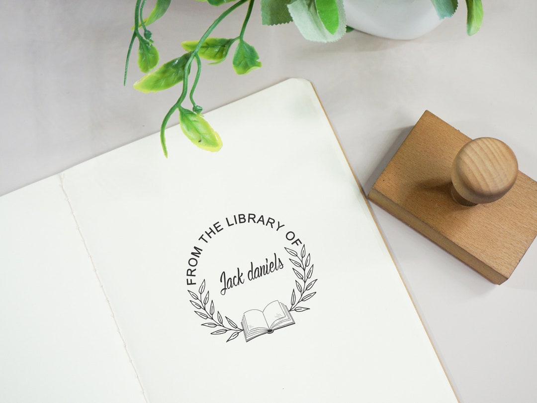 LIBRARY STAMP, BOOK Stamp, Custom Library Stamp, Library of Stamp, This ...