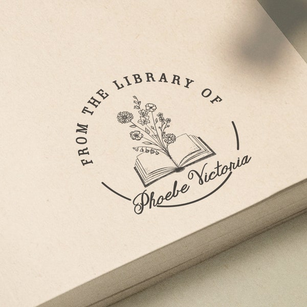 Library Stamp - Etsy
