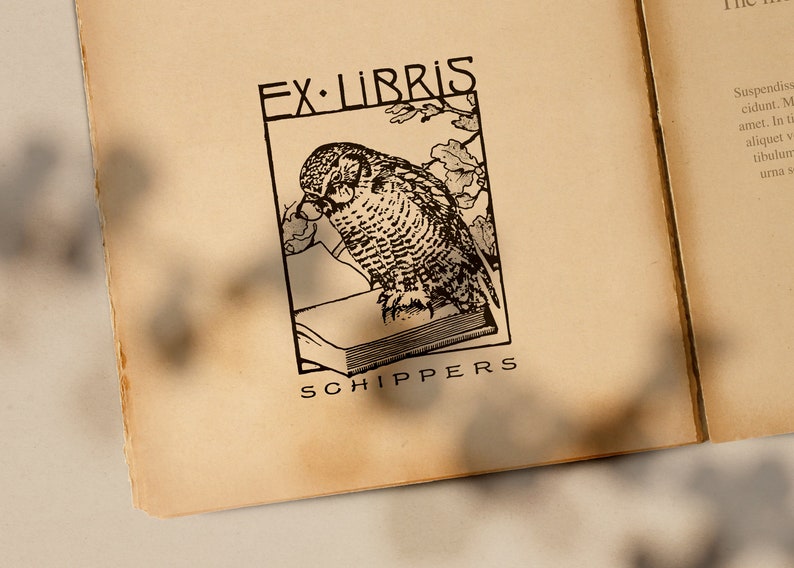 OWL STAMP EXLIBRIS Ex Libris Stamp Exlibris Stamp Exlibris - Etsy