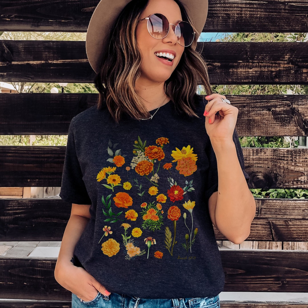 Marigold Botanical Shirt Consider the Wildflowers Shirt Botanical Shirt ...