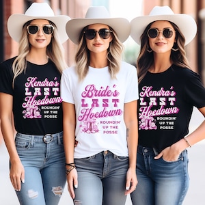 Last Hoe Down Pink Shirt Bachelorette Desert Cowboy Rodeo Hoedown ...