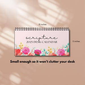 Scripture Calendar 2025 Floral Christian Desk Calendar Bible Verses ...