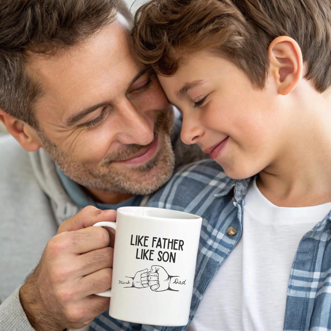 Like Father Like Son Personalized Mug Custom Father and Son Coffee Cup ...