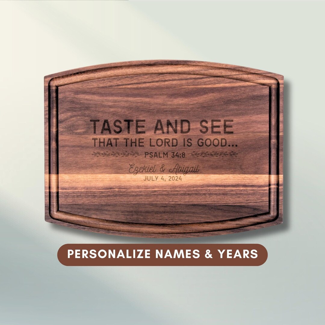 Christian Wedding Gift Personalized Walnut Cutting Board Custom Wooden ...