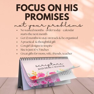 Scripture Calendar 2025 Floral Christian Desk Calendar Bible Verses ...