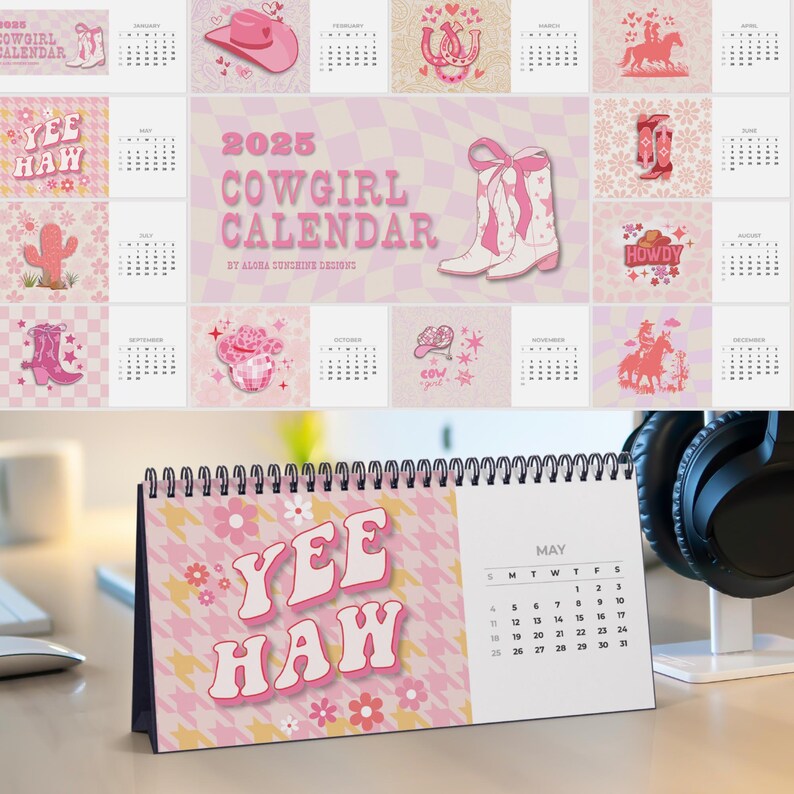 Cowgirl Calendar 2026 Office Gift Coastal Cowgirl Desk Accessories ...