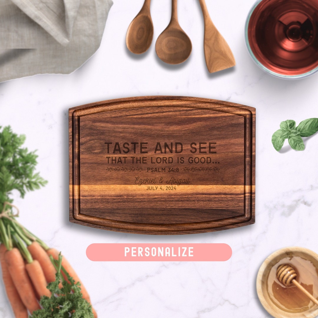Christian Wedding Gift Personalized Walnut Cutting Board Custom Wooden ...