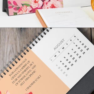Scripture Calendar 2025 Floral Christian Desk Calendar Bible Verses ...