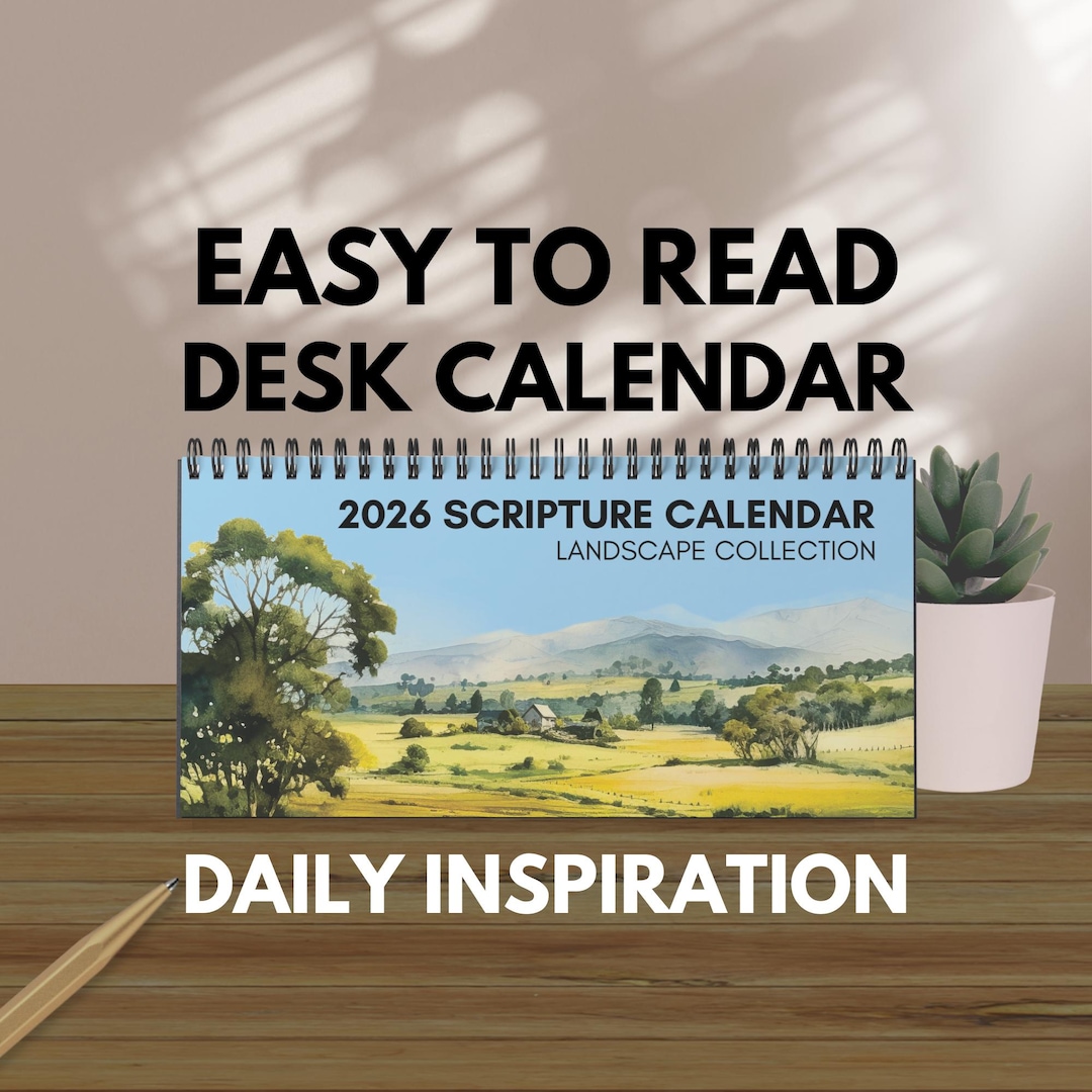 2026 Desk Calendar Scripture Calendar Large Print Christian Gift for ...