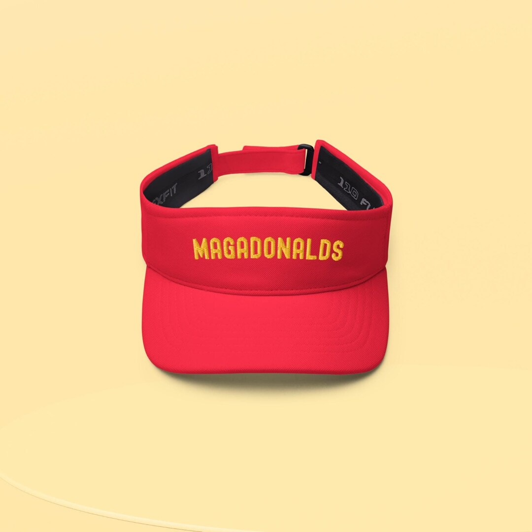 Magadonalds Visor Hat, Funny Conservative Parody Hat, Red Patriot Visor ...