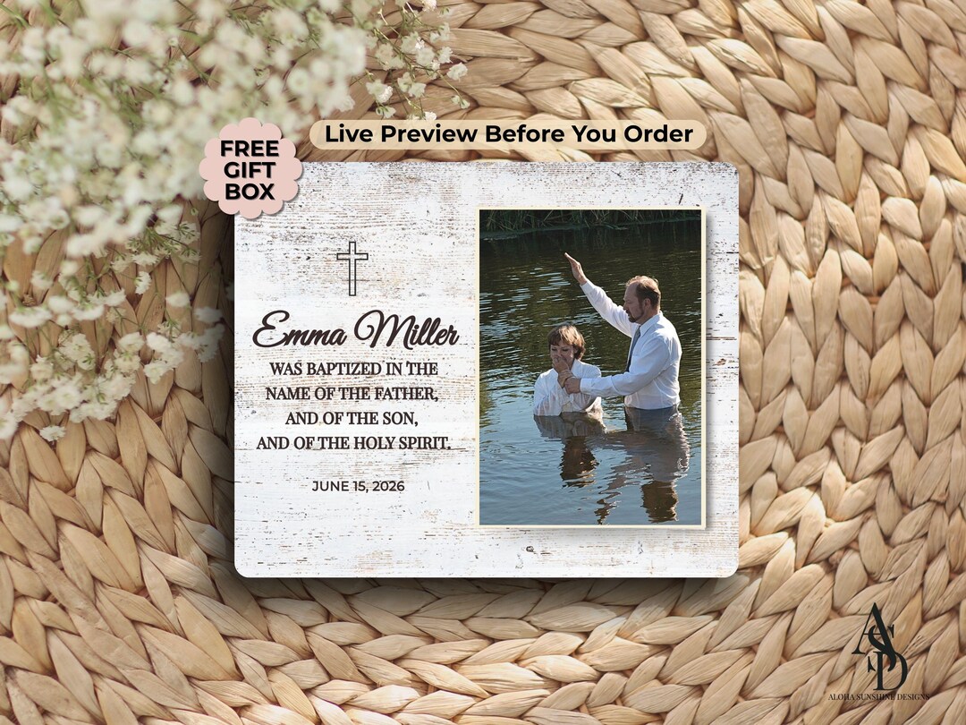 Baptism Gift Girl, Personalized Baptism Picture Frame, Custom ...
