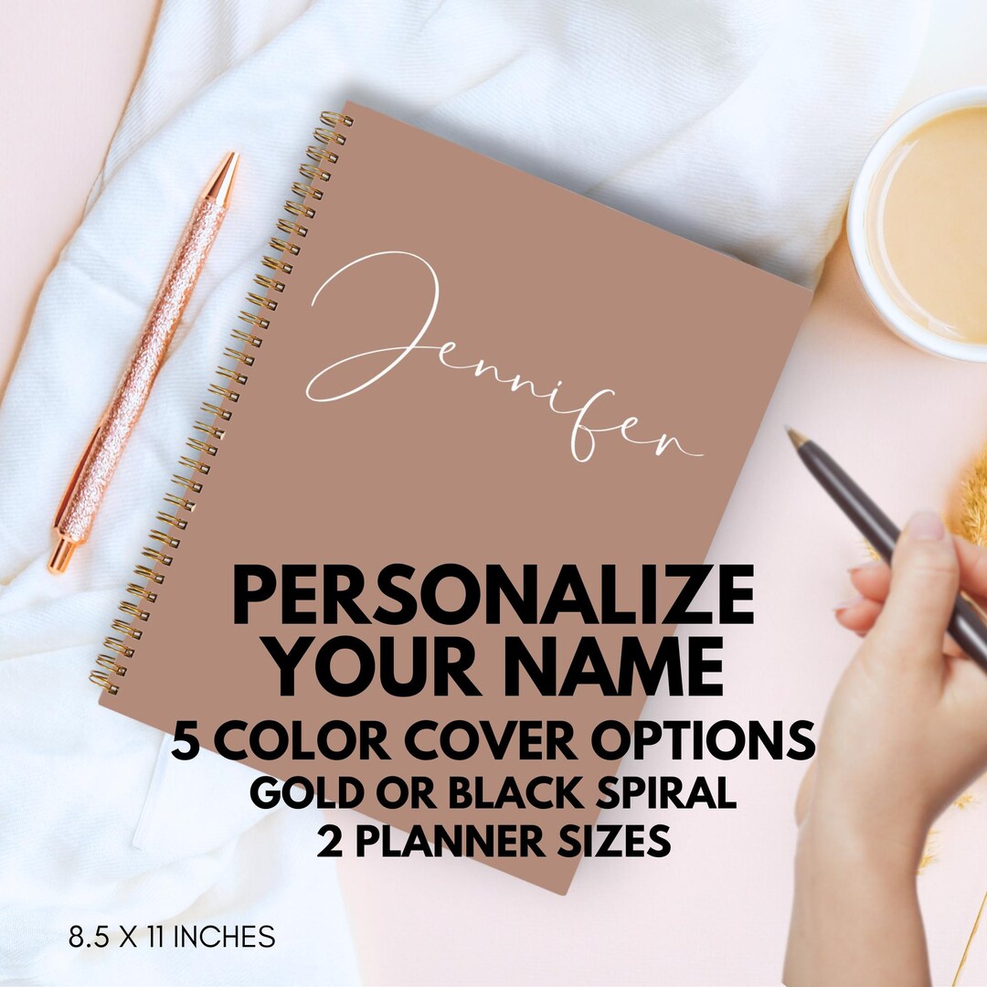 Planner Weekly Monthly Custom Hardcover Spiral 8.5 X 11 Office Gift for ...