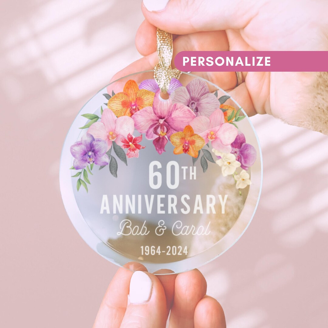 Diamond Anniversary Ornament, 60 Years Married Keepsake Gift ...