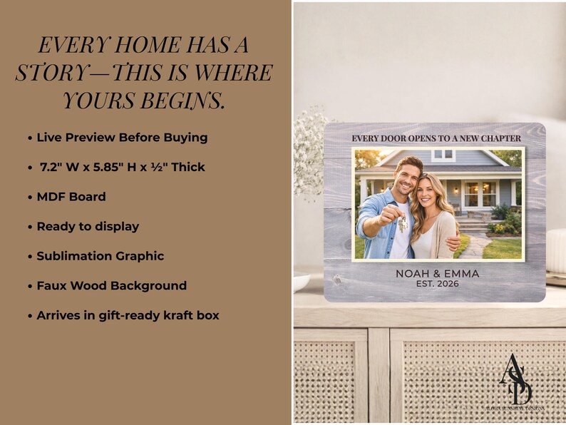 Personalized New Home Gift, Custom Housewarming Picture Frame, First ...