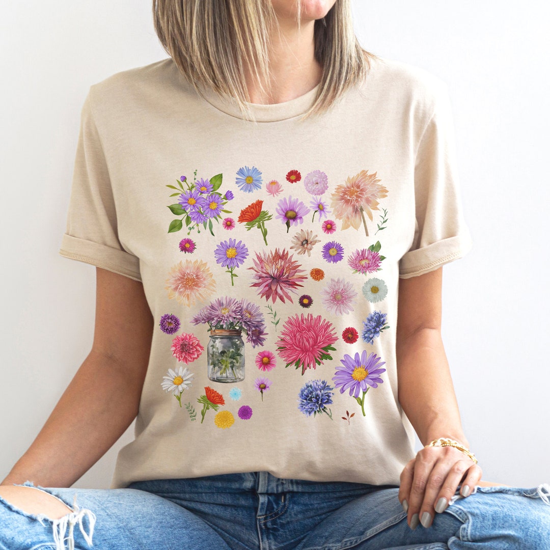 Birth Flower Shirt Aster Flower September Birthday Shirt Birthday ...