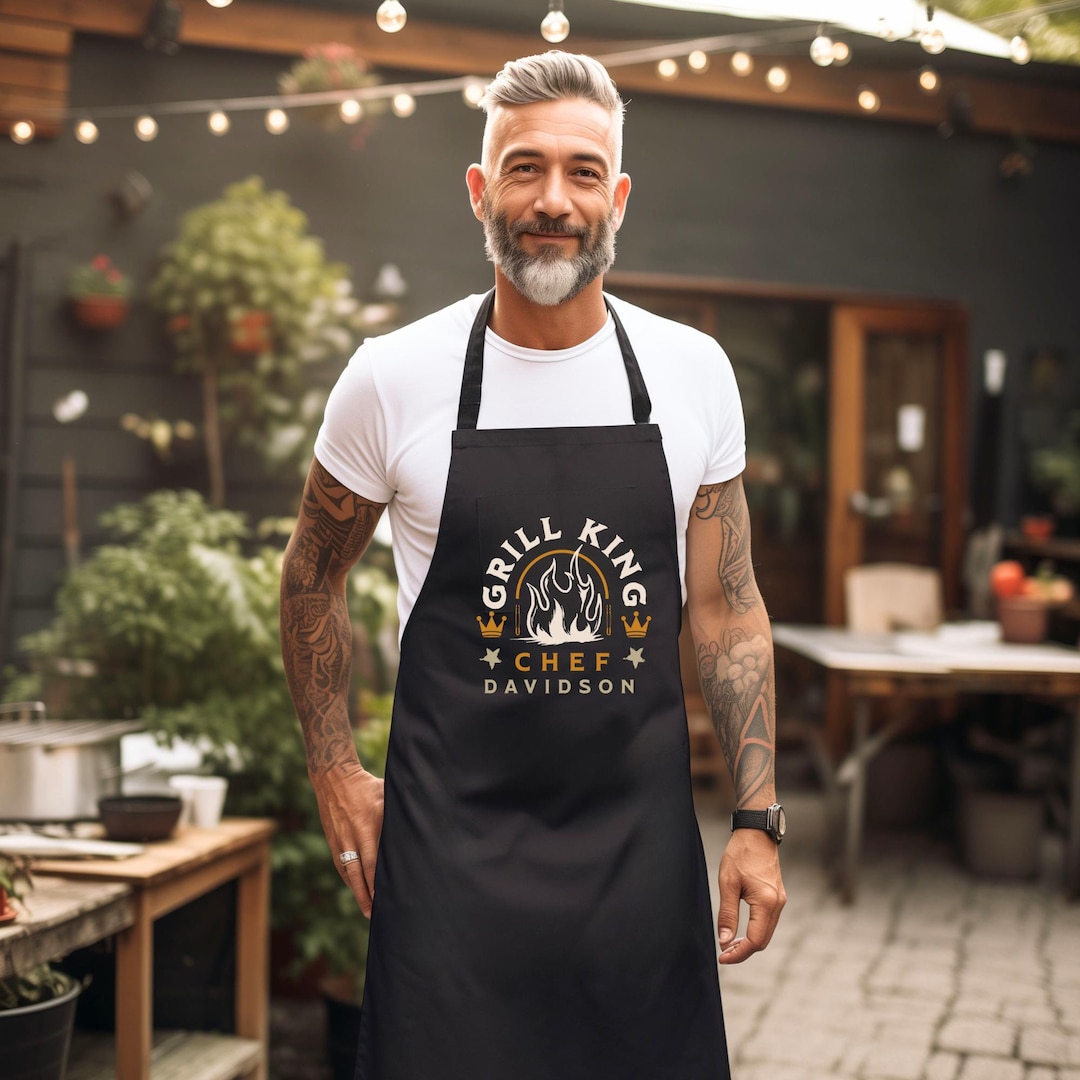 Custom Apron for Dad Organic Mens Apron Step Dad Apron Fathers Day Gift ...