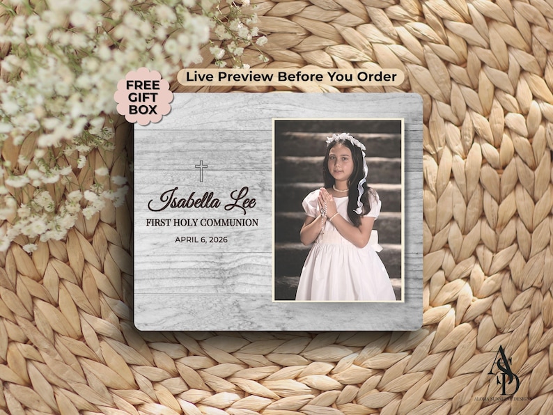 First Communion Gift Girl, Personalized First Holy Communion Picture ...
