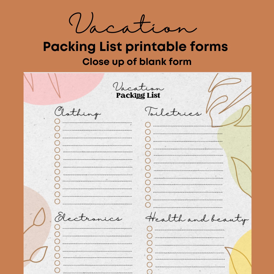 Vacation Packing List Packing List Template Travel Packing - Etsy