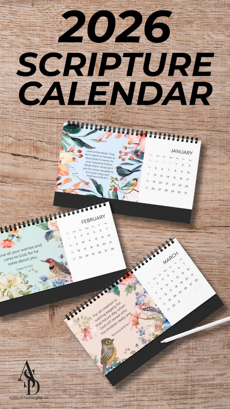 Desk Calendar Scripture 2026 Christian Calendar Home Office Gift ...