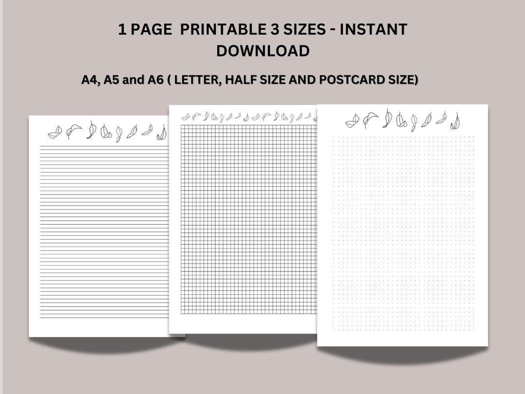 Dot Grid Graph Paper Printable Bundle for Journals, Planners, Notebooks ...