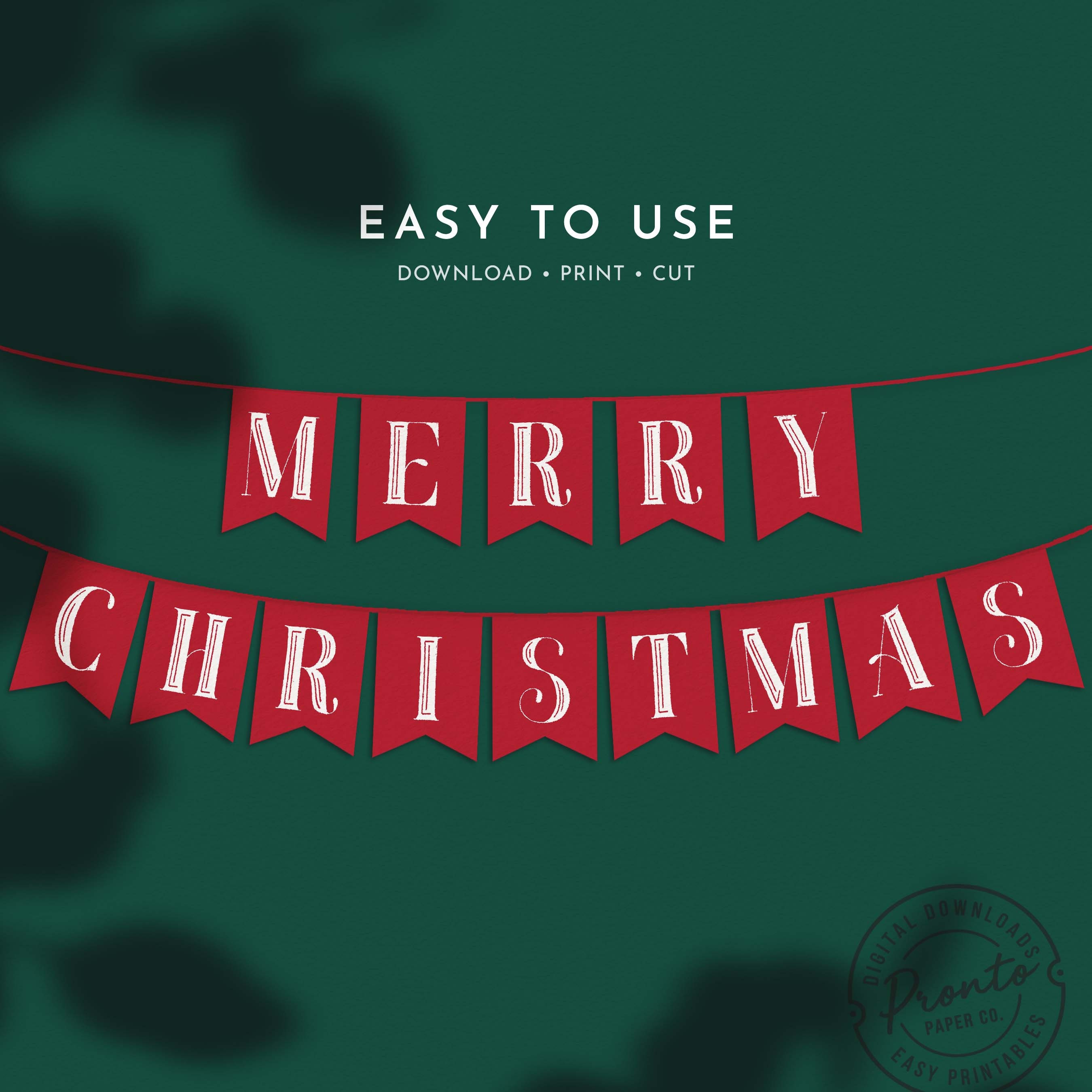 Printable Christmas Garland Instant Download US Letter and A4 Pdf File ...