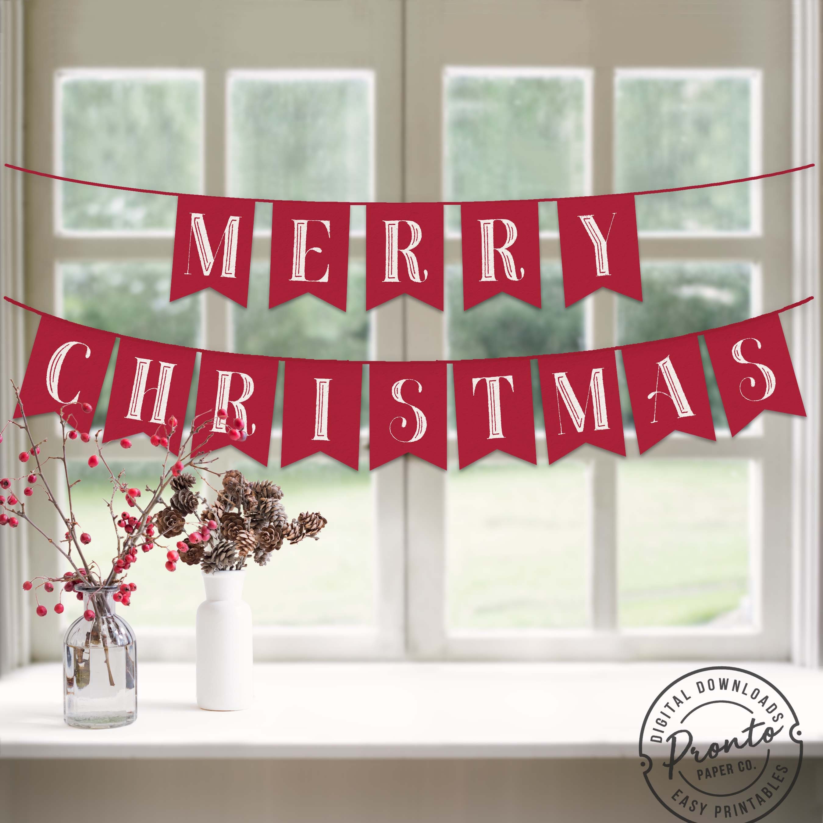 Printable Christmas Garland Instant Download US Letter and A4 Pdf File ...