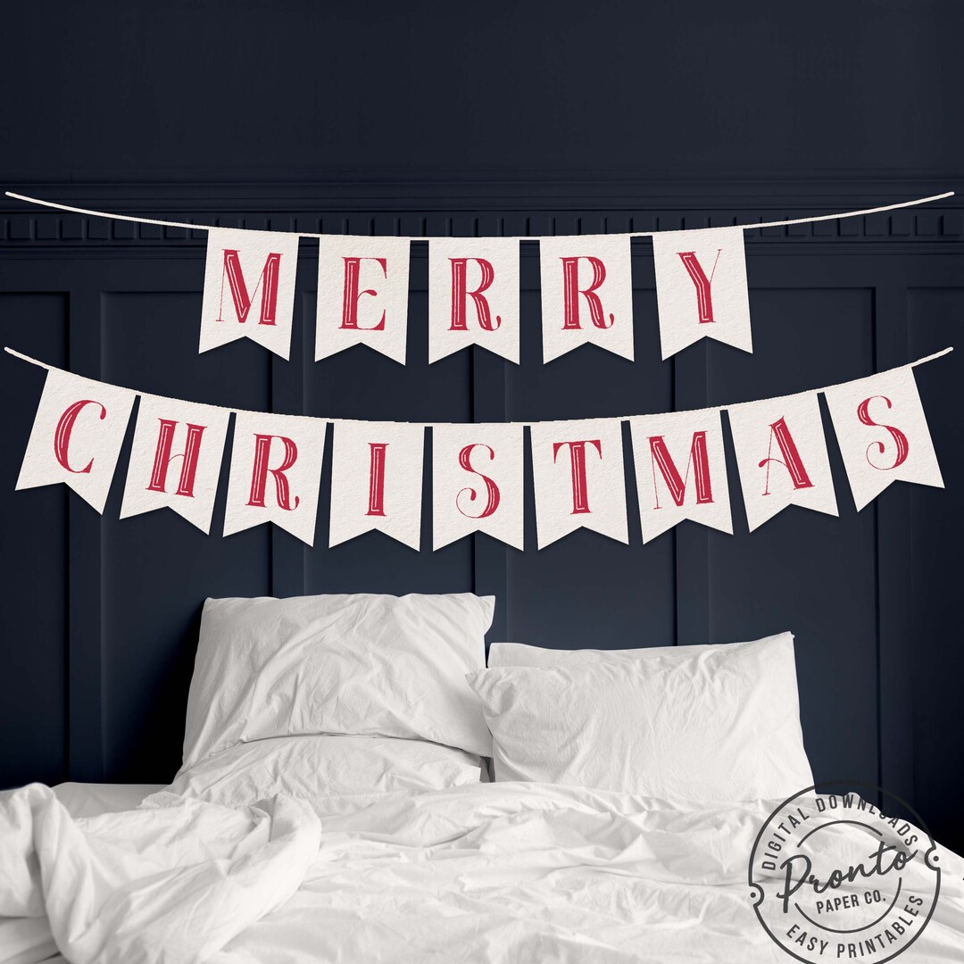 Printable Christmas Banner Instant Download US Letter and A4 Pdf File ...