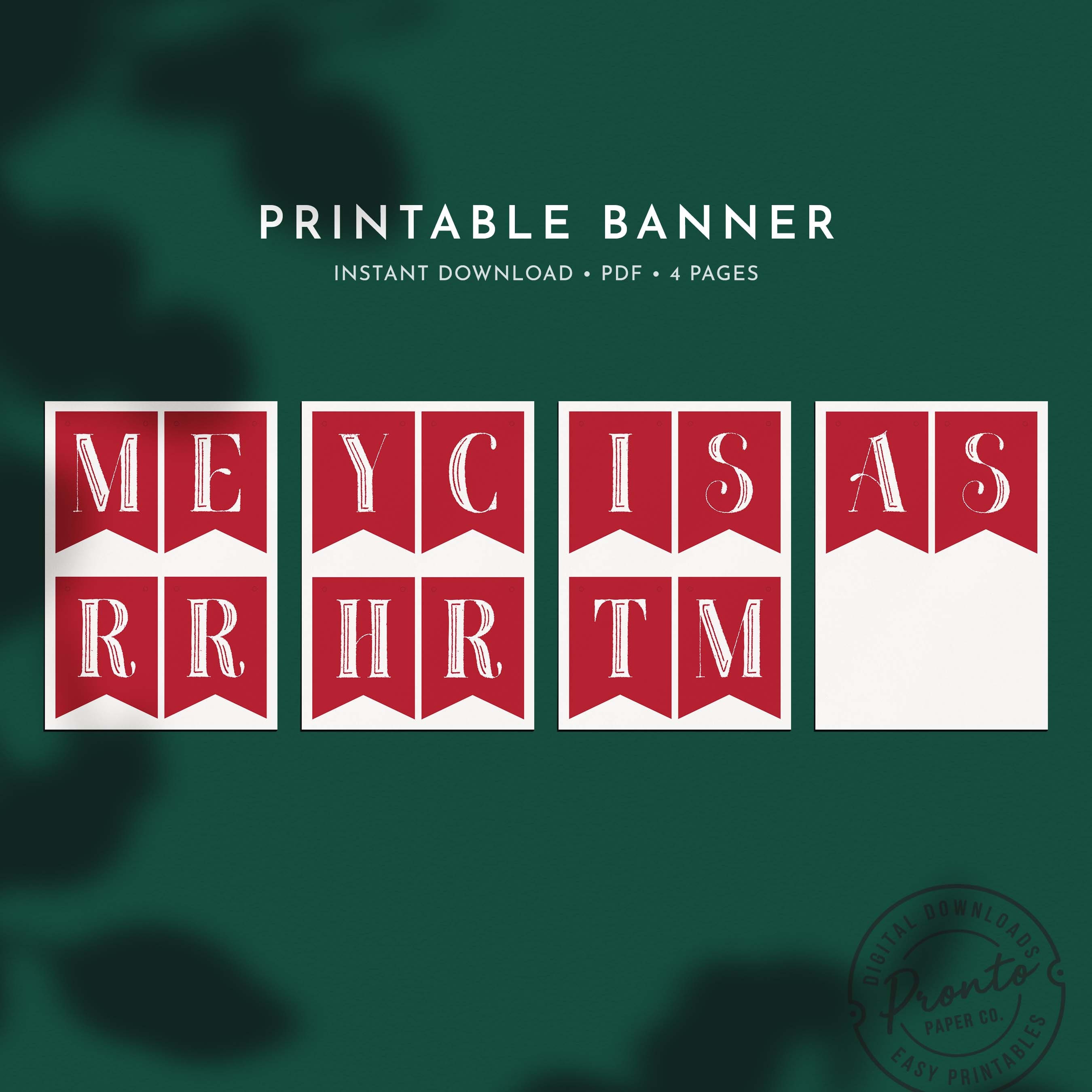 Printable Christmas Garland Instant Download US Letter and A4 Pdf File ...