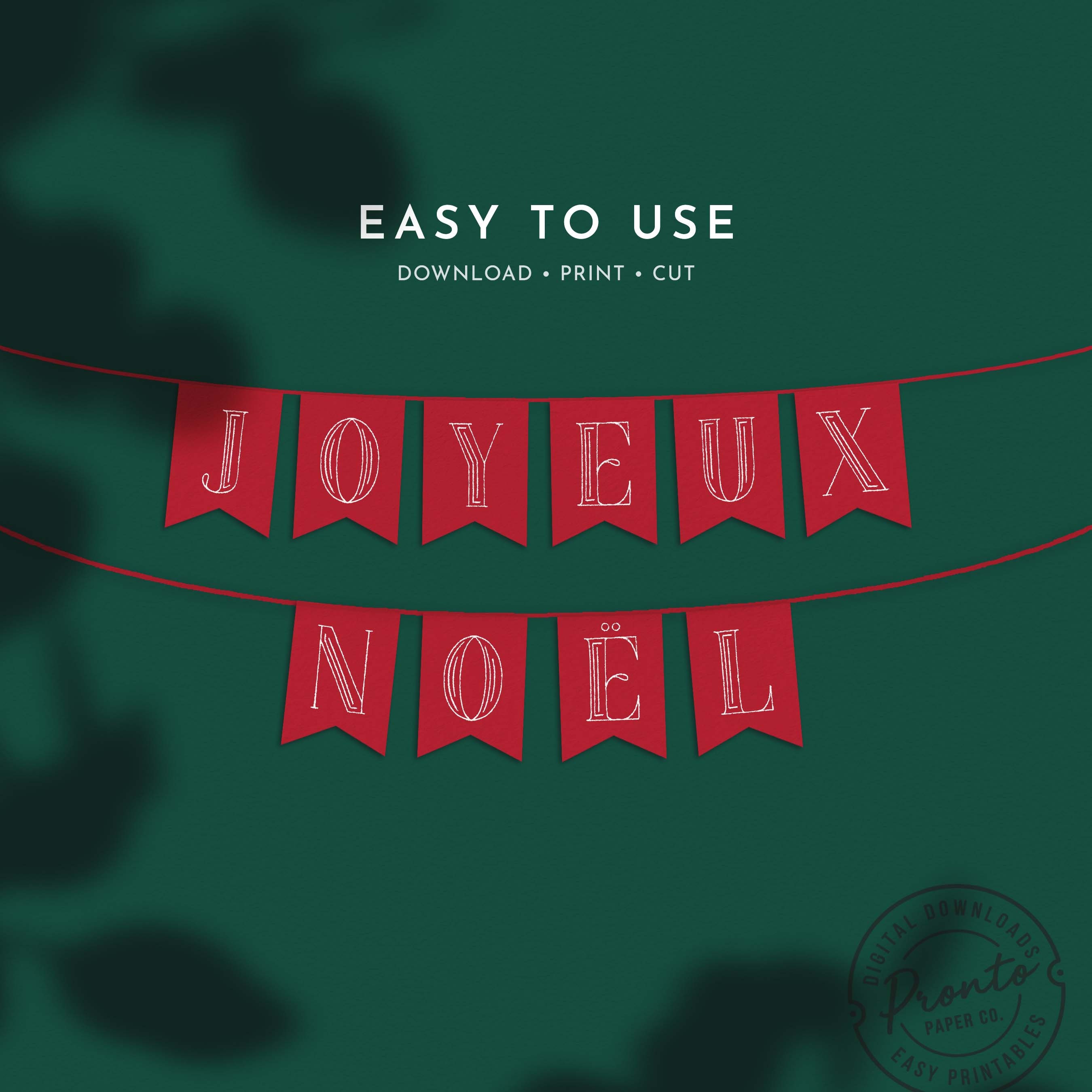 Printable Christmas Banner Instant Download US Letter and A4 Pdf File ...