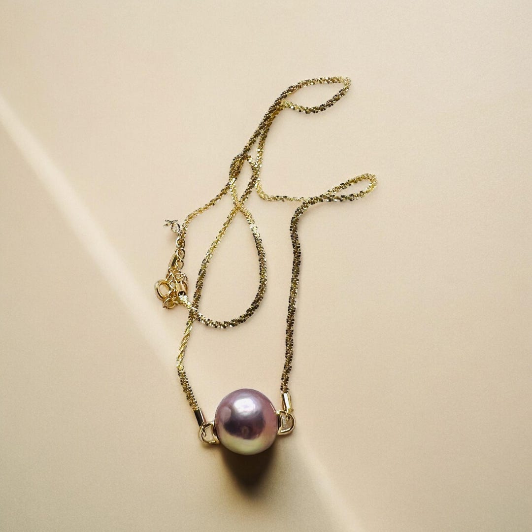 Purple Edison Pearl Necklace - Etsy