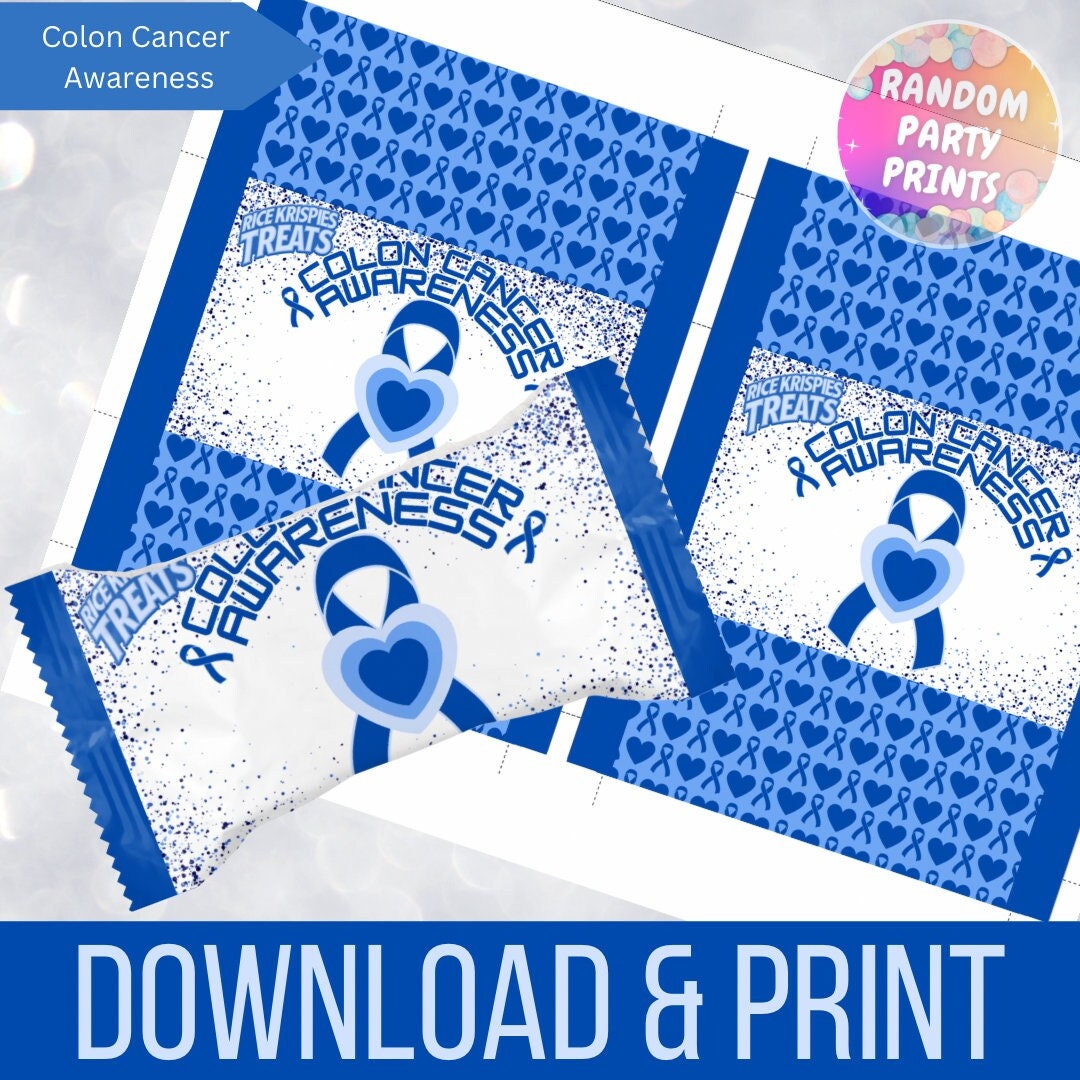 Colon Cayncer Awareness Rice Krispie Wrap Favor Download and - Etsy