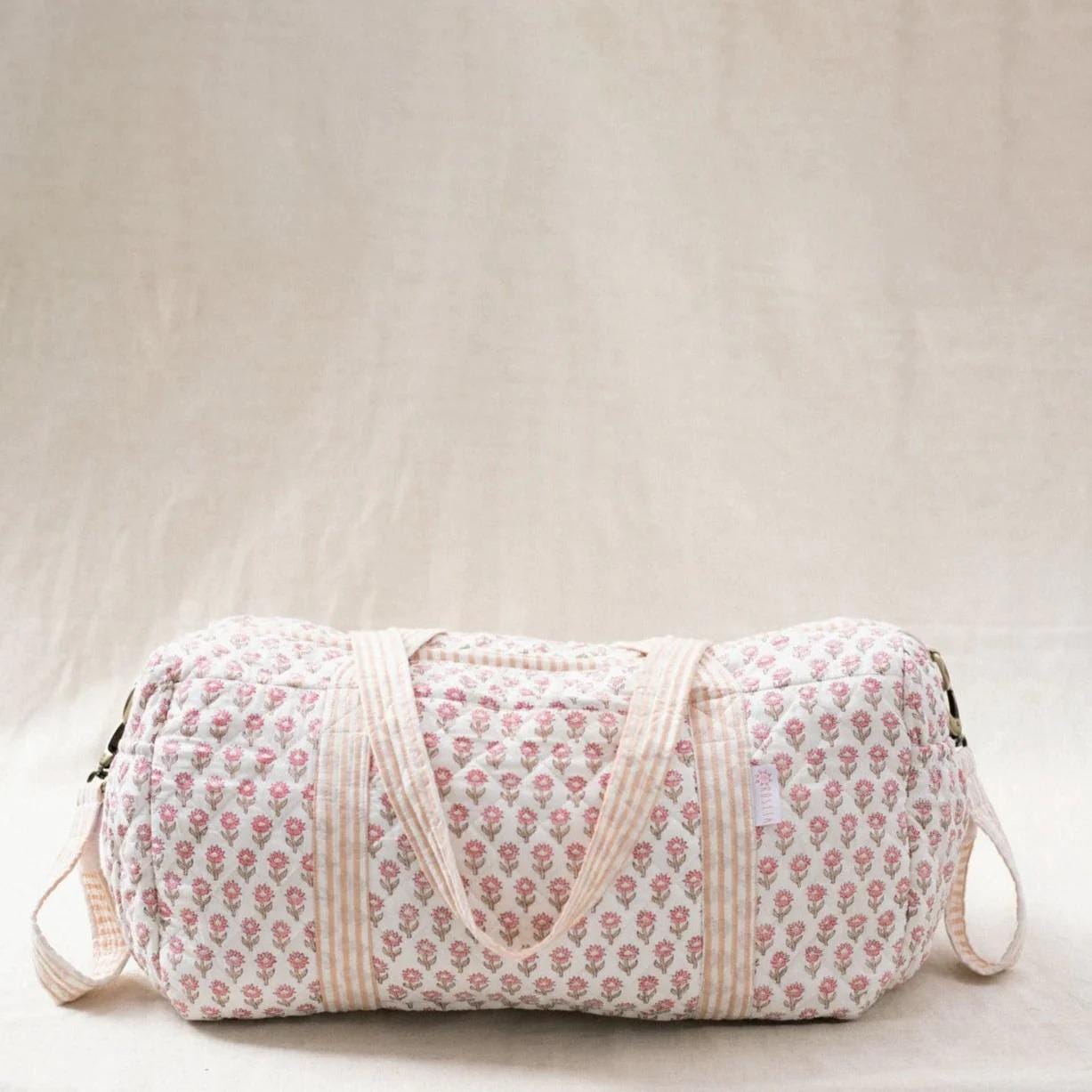 Women's Quilted Travel Bag, Handmade Floral Cotton Xl Duffle Bag, Eco ...
