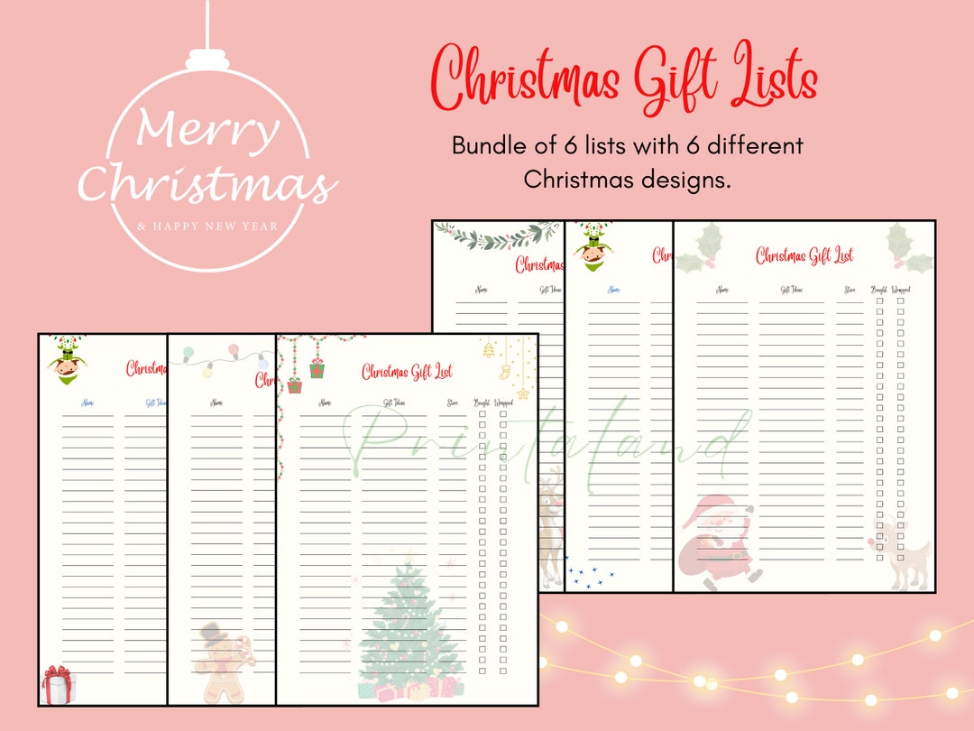 Chirstmas Gift List Printable | Christmas Presents Shopping | PDF ...