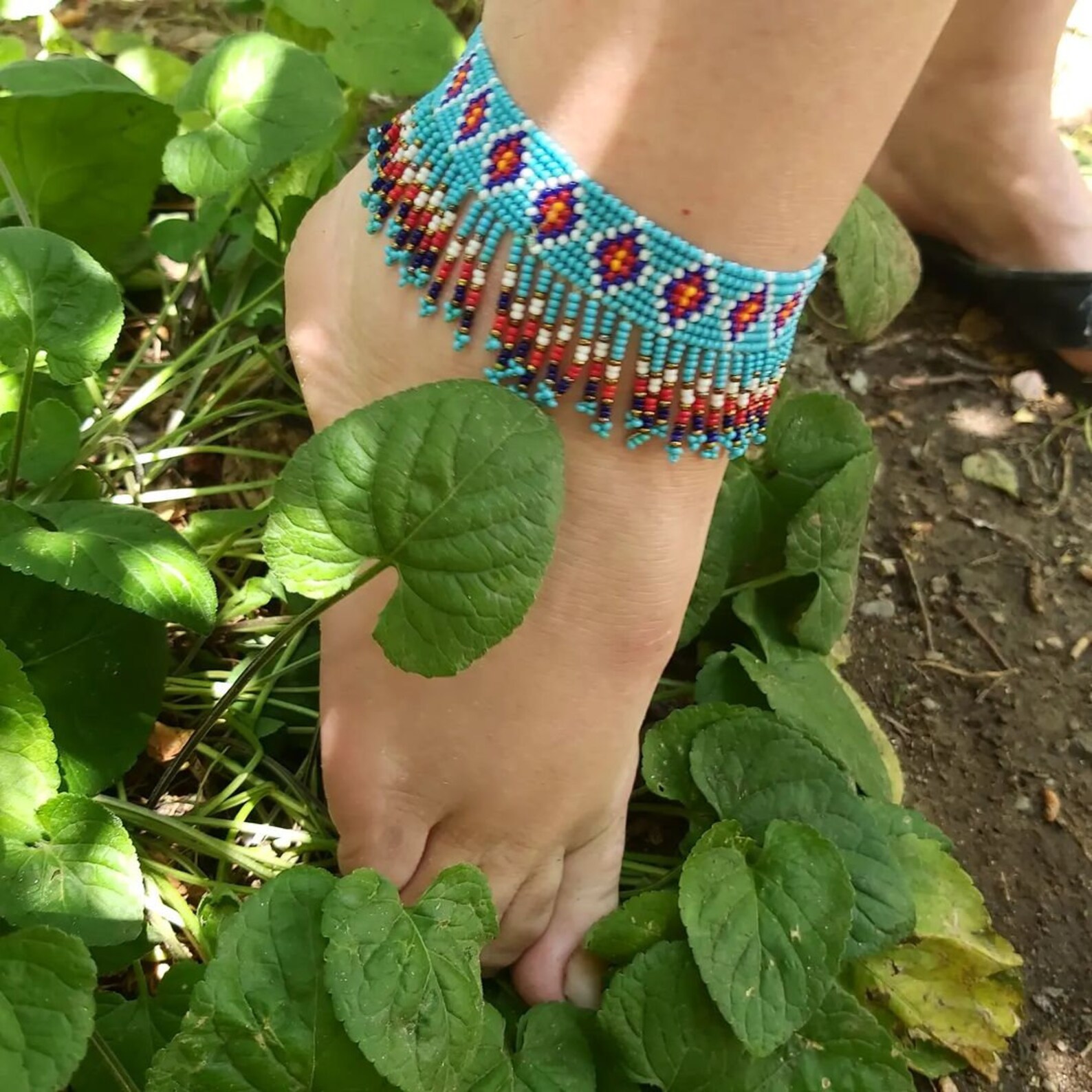 Handmade Bohemian Anklets, Zulu Beadwork Anklet, Daisy Bead Anklet ...