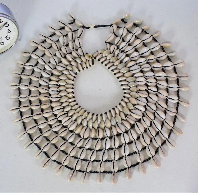 Cowrie Shell African Handmade Necklace |chunky |ethnic |tribal |unique ...